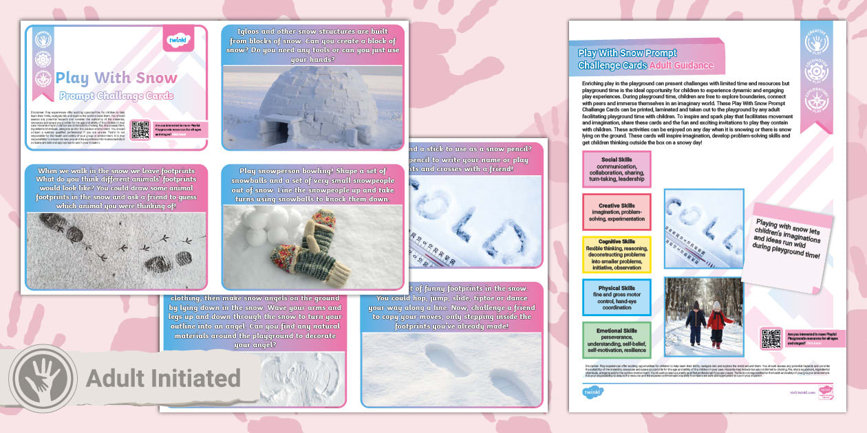 Playful Playgrounds - Play With Snow Prompt Challenge Cards