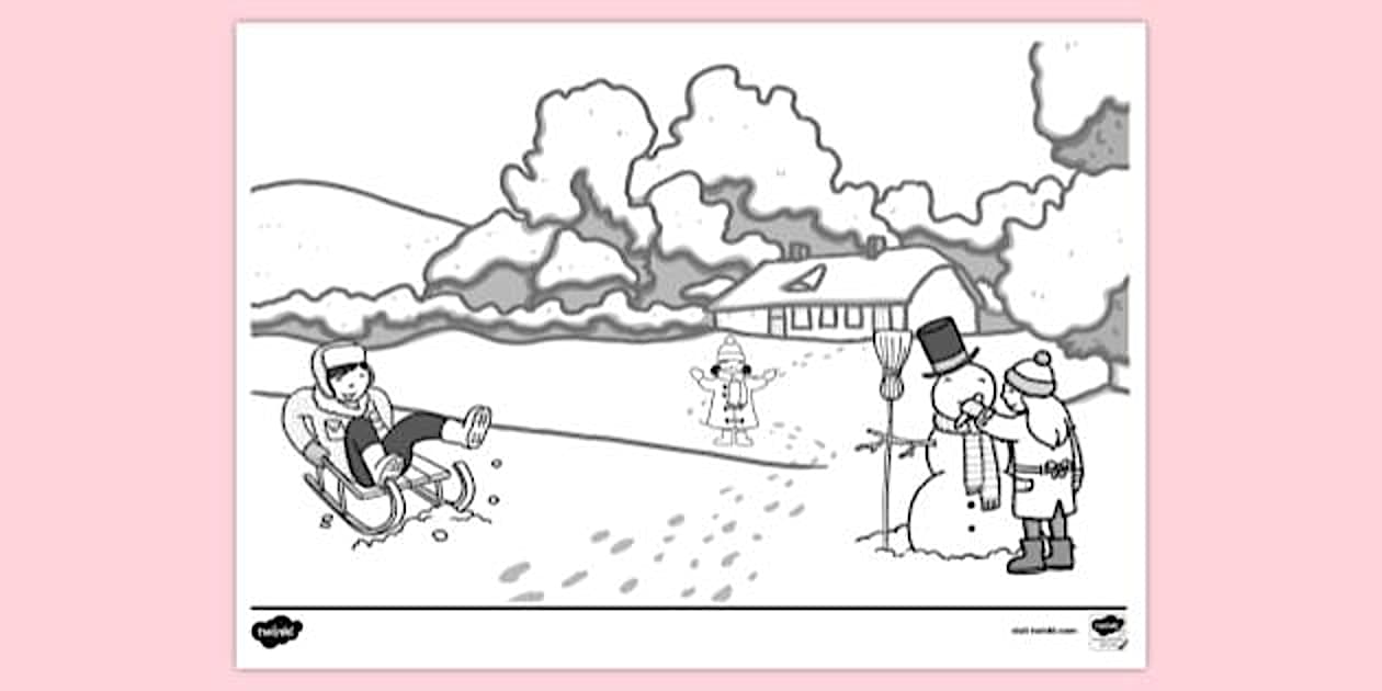Snow-themed Colouring Page | Colouring Sheets (teacher made)