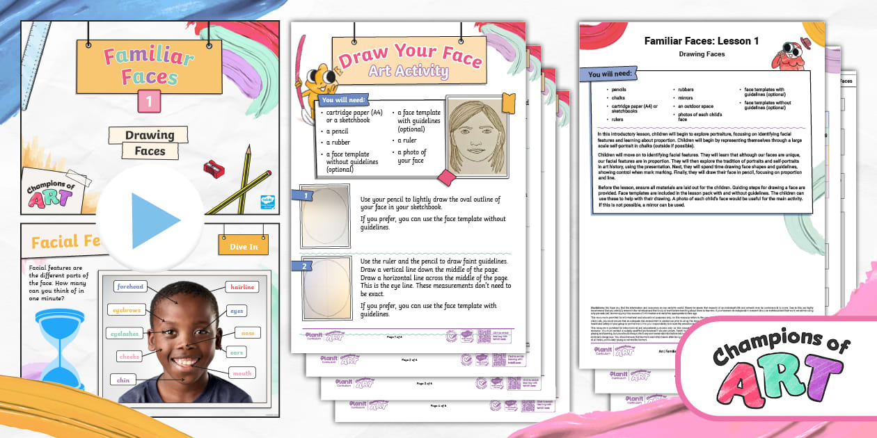 Champions of Art: KS1 Familiar Faces - Lesson 1 - Twinkl