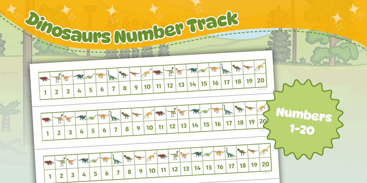 Dinosaurs Number Track (1-20) | Twinkl
