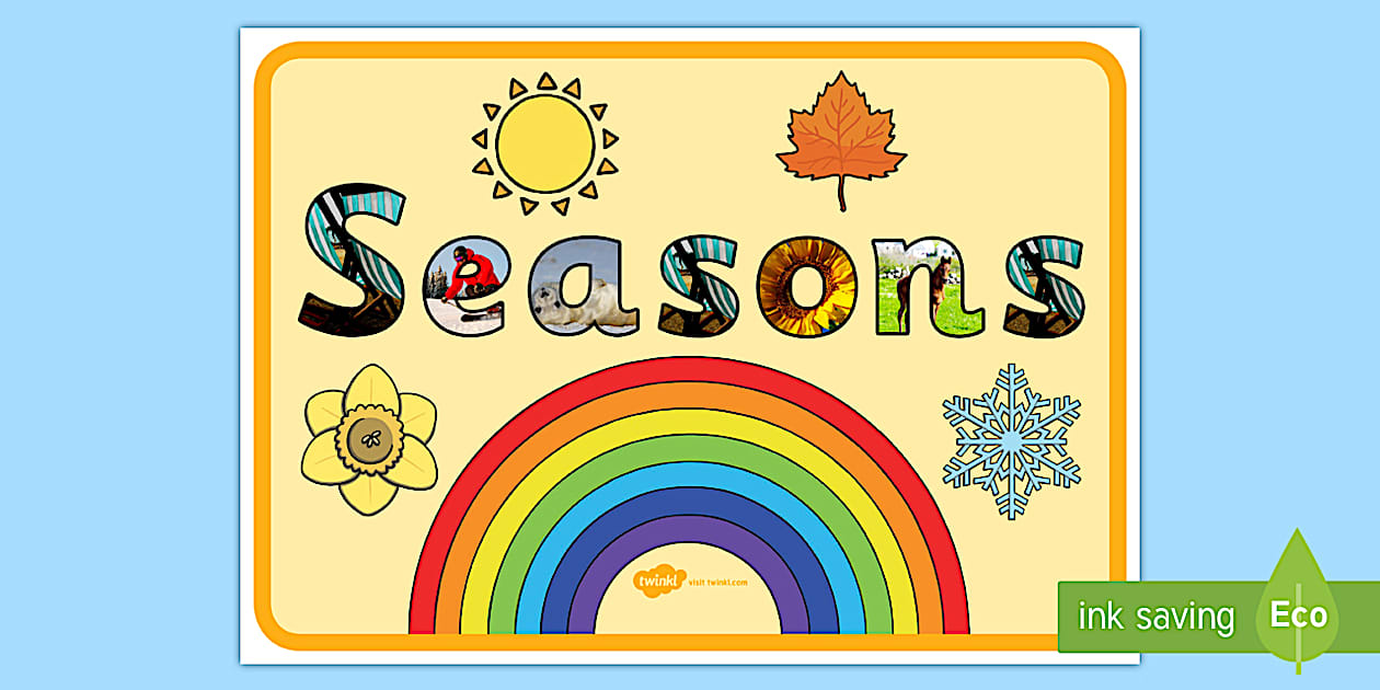 Seasons Photo Display Lettering A4 Display Poster - Seasons Photo Display