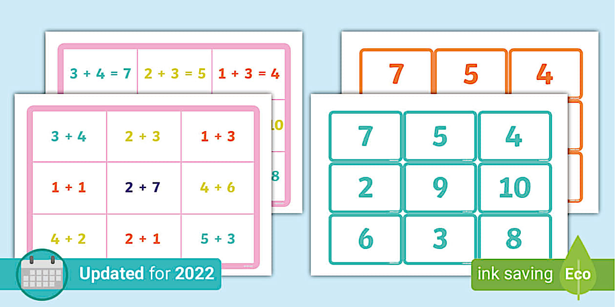 Black and White Addition Noughts and Crosses Activity (to 10)