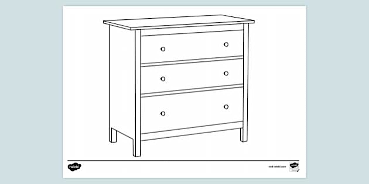 Drawers Colouring | Colouring Sheets (Teacher-Made) - Twinkl