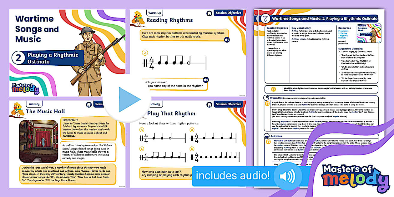 👉 Year 6 Wartime Songs and Music Session 2 (teacher made)