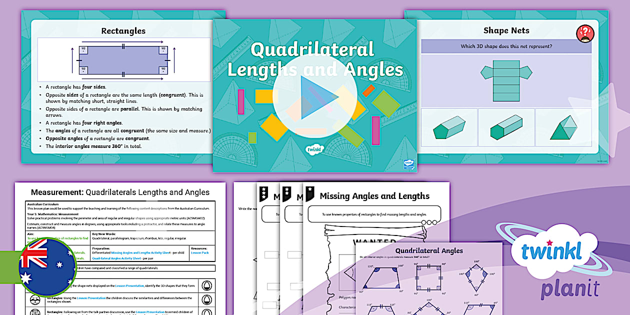 Year 5 Measurement: Properties of Quadrilaterals Lesson 2