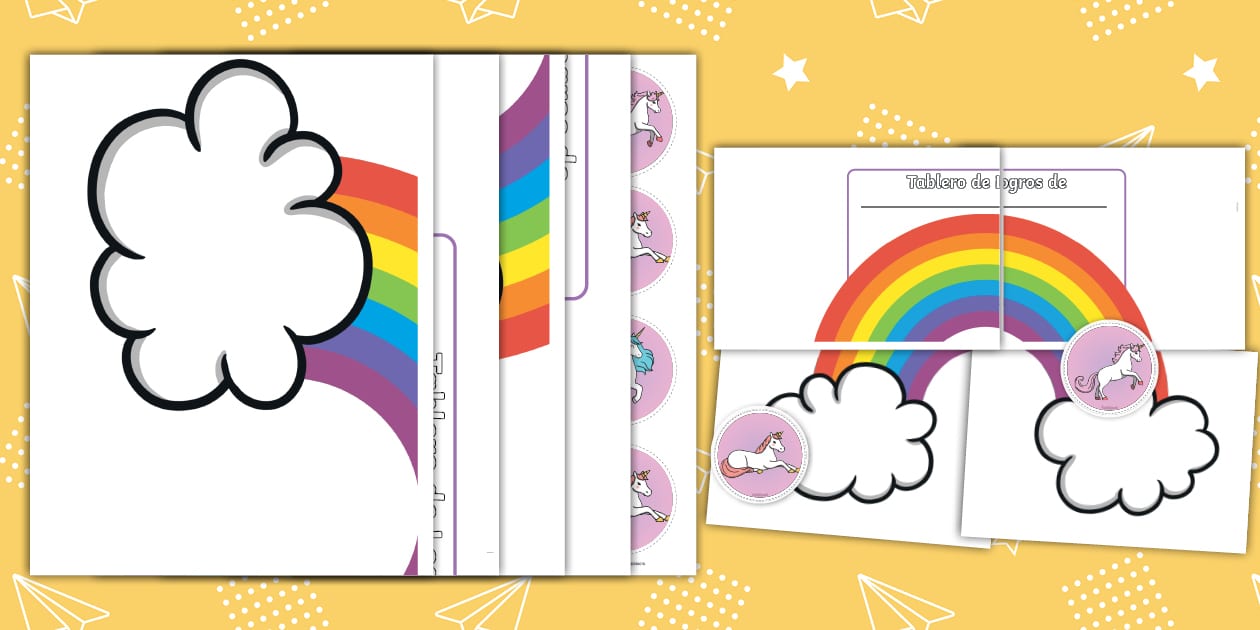 Tablero de Logros: Diseño Arcoiris (Teacher-Made) - Twinkl