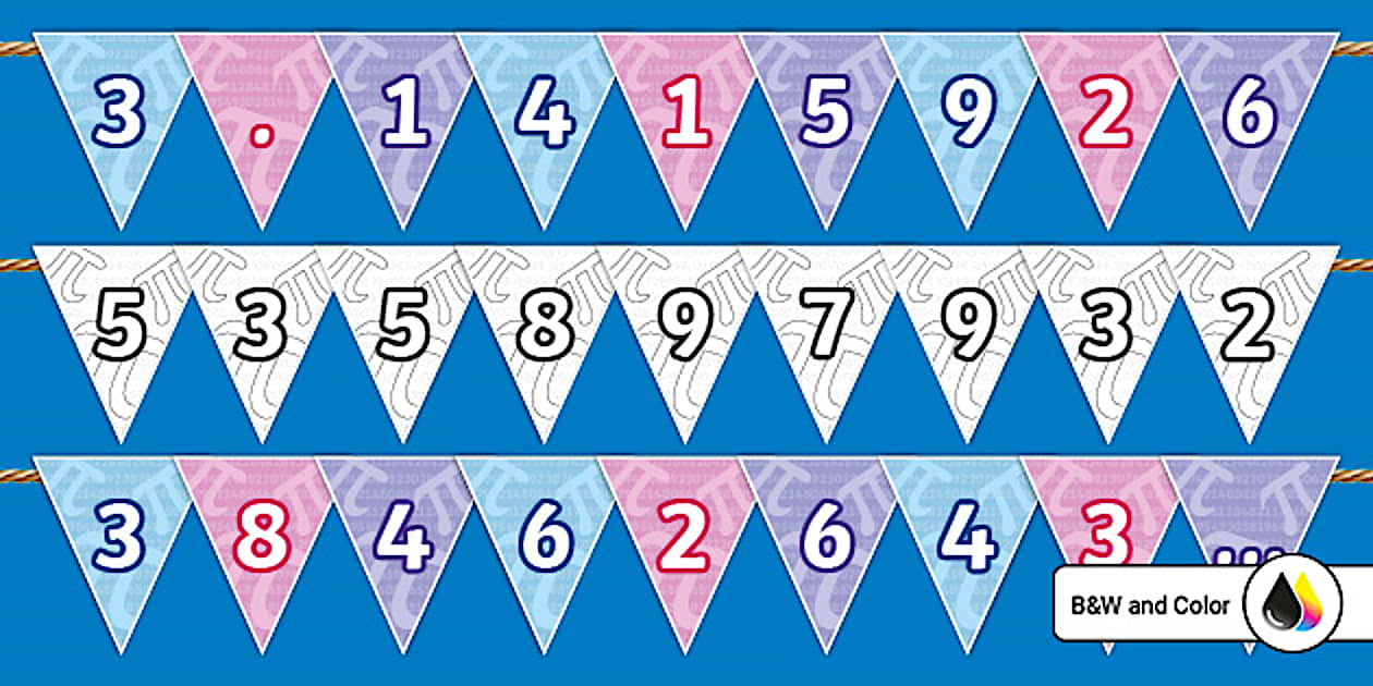 25 Digits of Pi Bunting (teacher made) - Twinkl