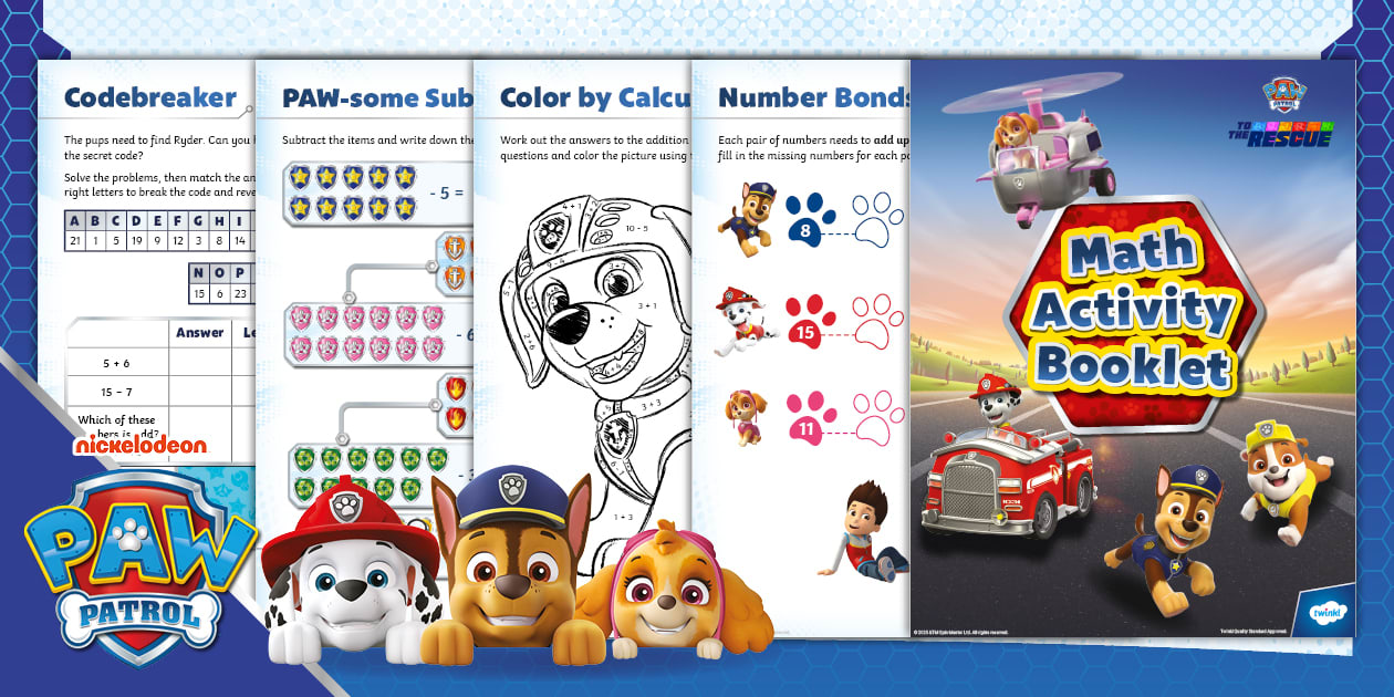 FREE PAW Patrol: Kindergarten Math Activity Booklet - Twinkl