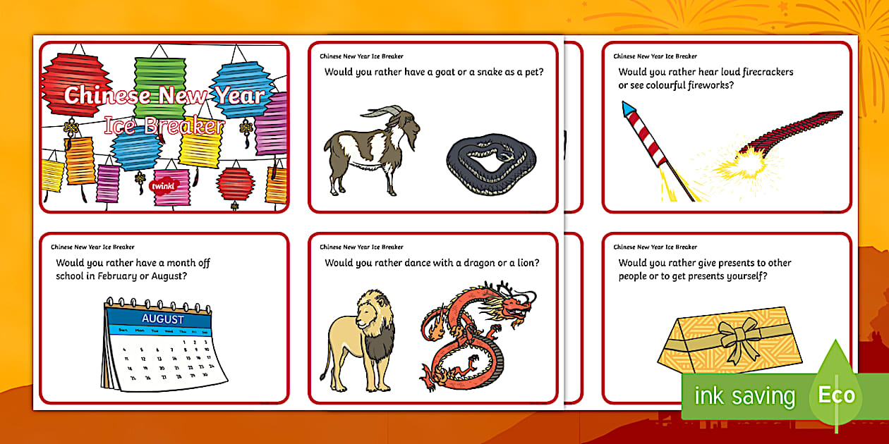 KS1 Chinese New Year Ice Breaker Cards (teacher made)