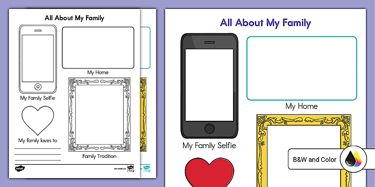 All About My Family Worksheet - Twinkl