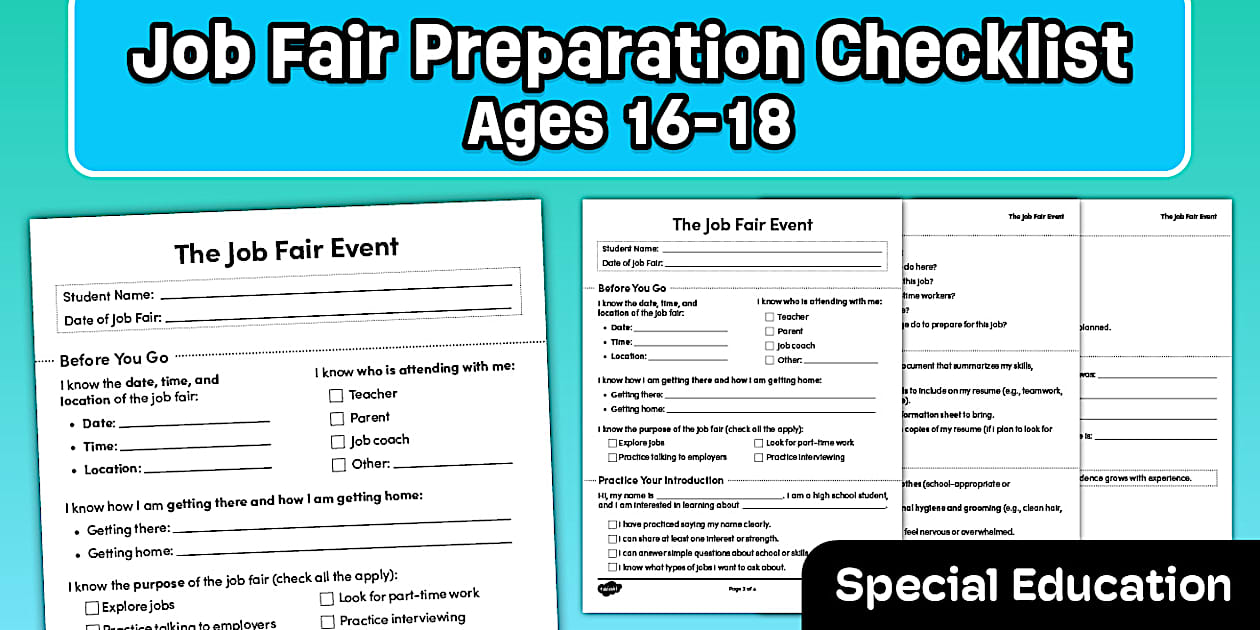Job Fair Preparation Checklist | Ages 16-18