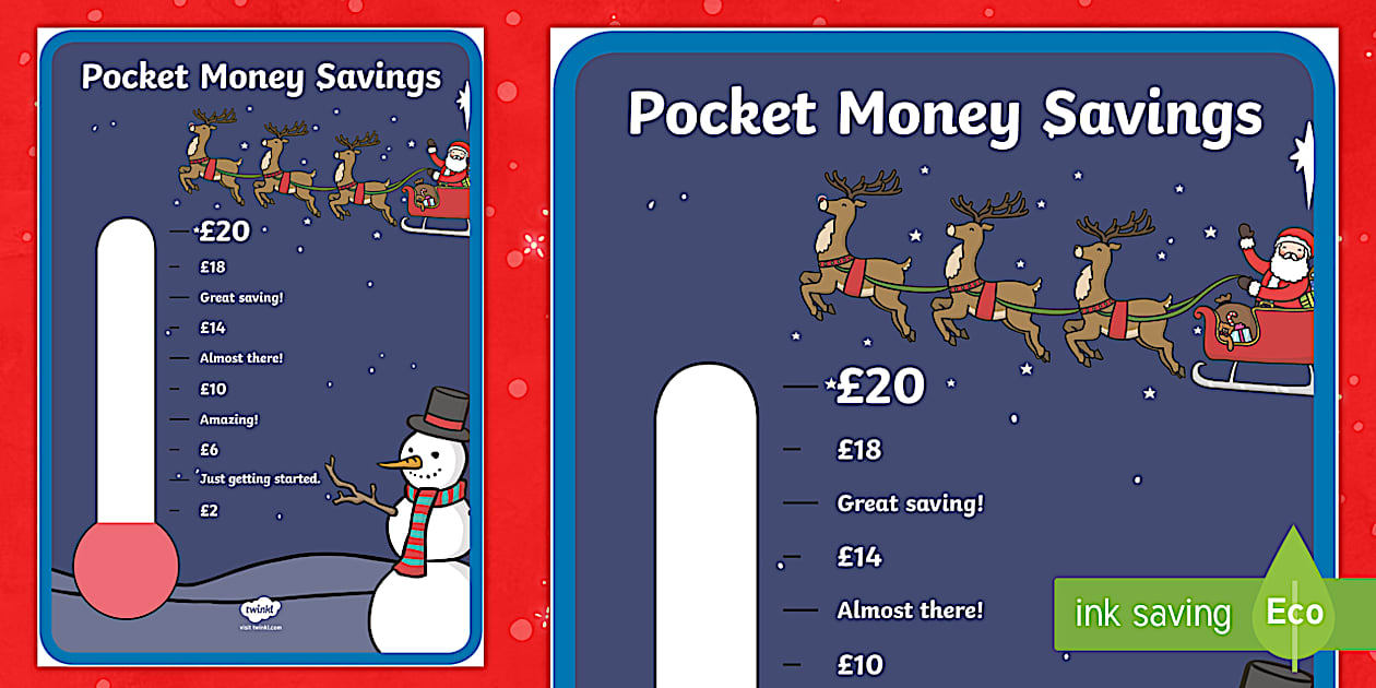 Christmas Savings Chart for Pocket Money (teacher made)