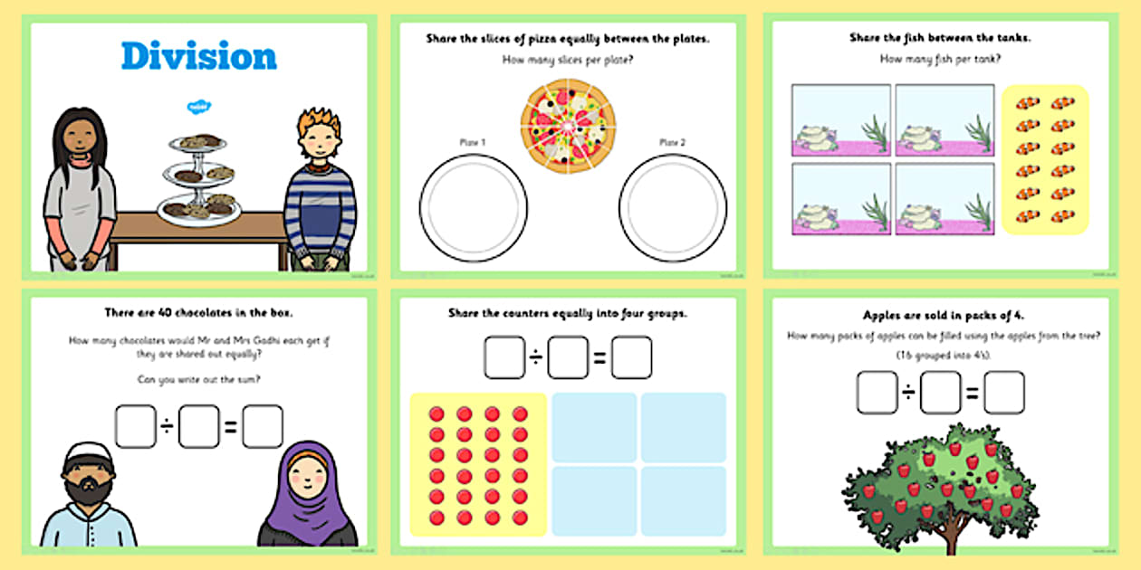 Maths KS1 Introducing Division Activity Smartboard - Twinkl