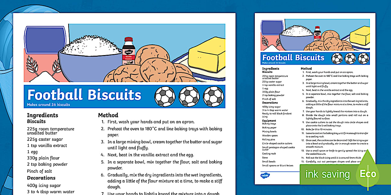 Football Biscuits Recipe (teacher made) - Twinkl