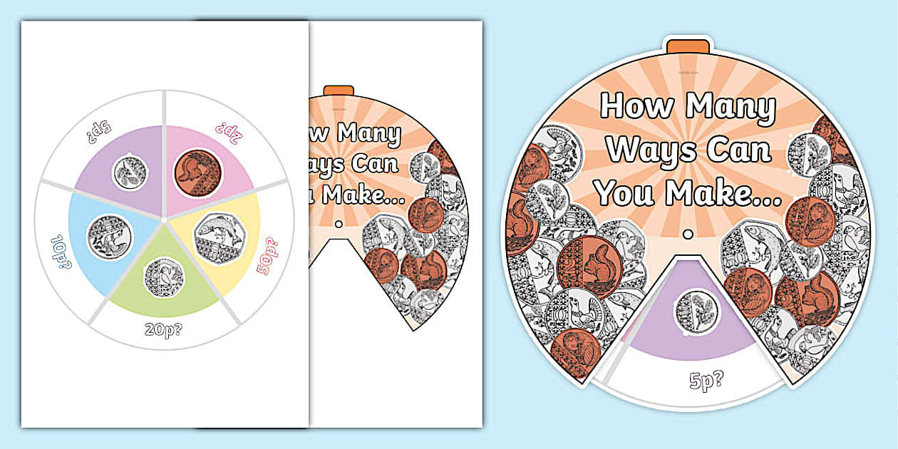 👉 How Many Ways Can You Make...? Coins Money Spinning Wheel