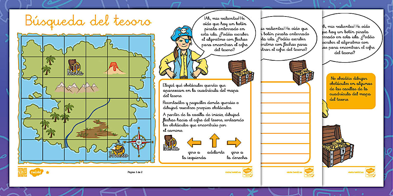 Ficha de actividad por niveles: Búsqueda del tesoro - Pensamiento