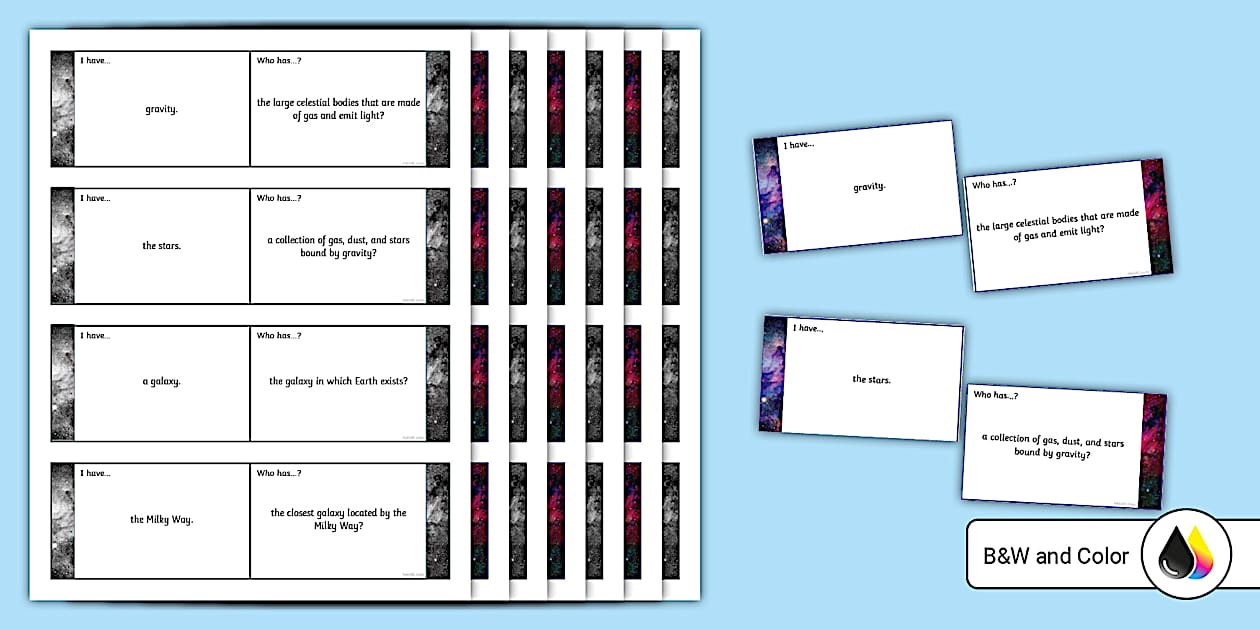 Sixth Grade I Have Who Has Game Galaxy Edition - Twinkl