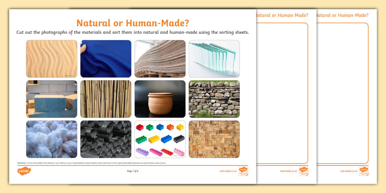 Natural or Human-Made? Photo Sorting Activity - Twinkl