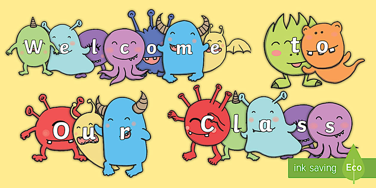 Editable Welcome to Our Class Monsters Display Cut-Outs