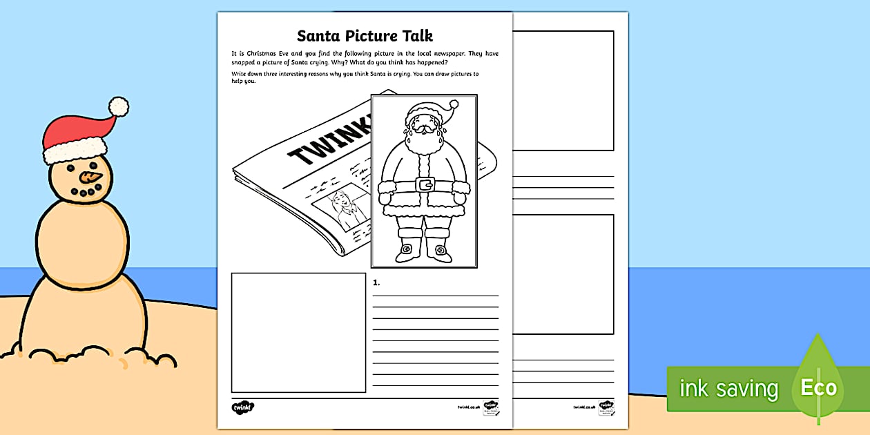 Santa Picture Talk Worksheet / Worksheet (teacher made)