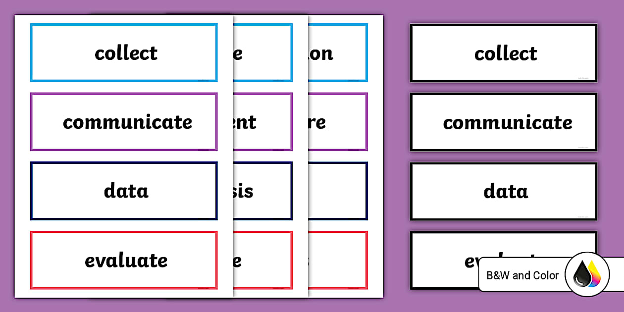 Tier 3 Vocabulary Word Cards: Scientific Method for 3rd-5th