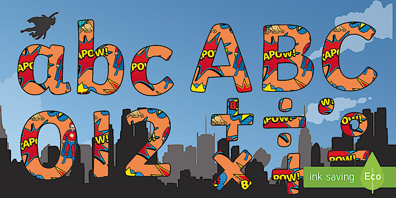 👉 Super Students Superhero-Themed Display Lettering