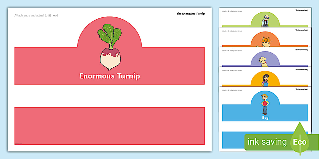 Black and White The Enormous Turnip Role Play Headbands