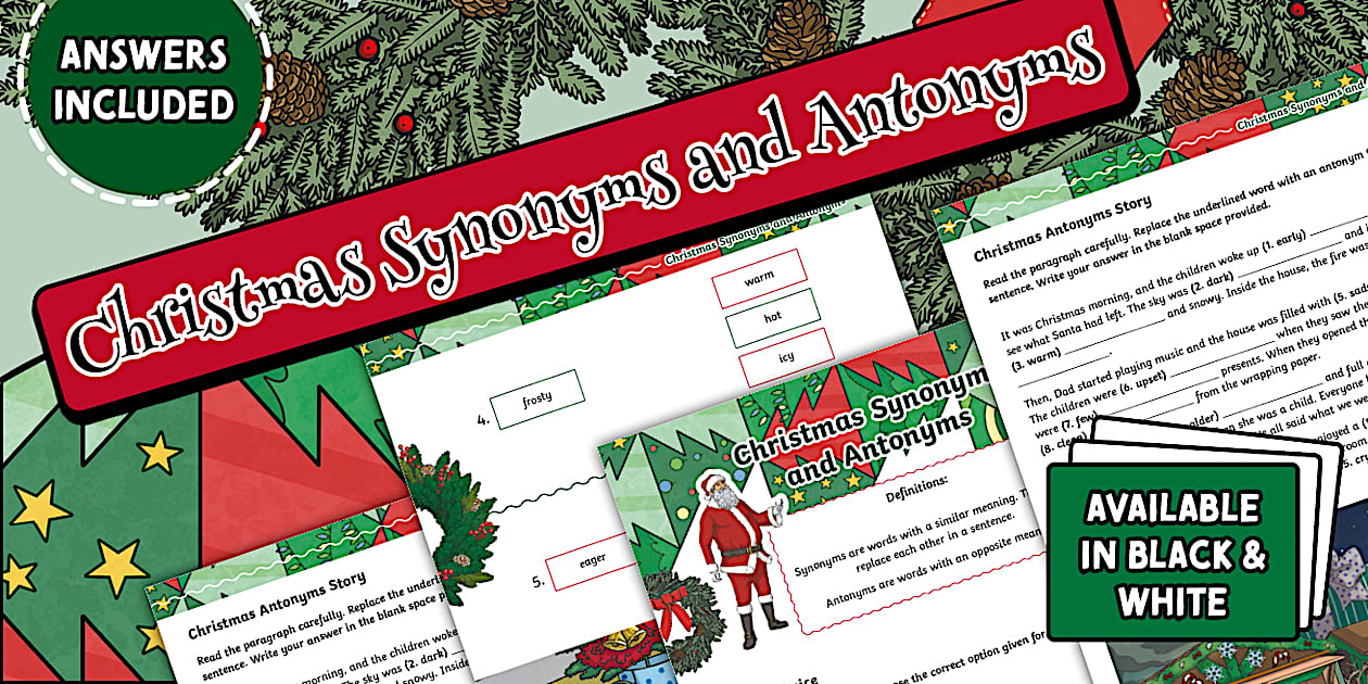 IP Eng - Christmas Synonyms & Antonyms - Activity(CAPS)