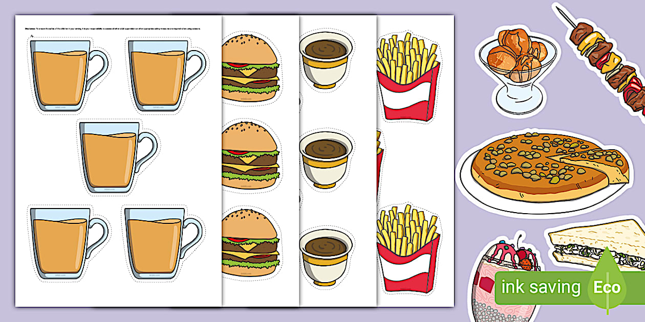 Café Food Cut-Outs (teacher made) - Twinkl
