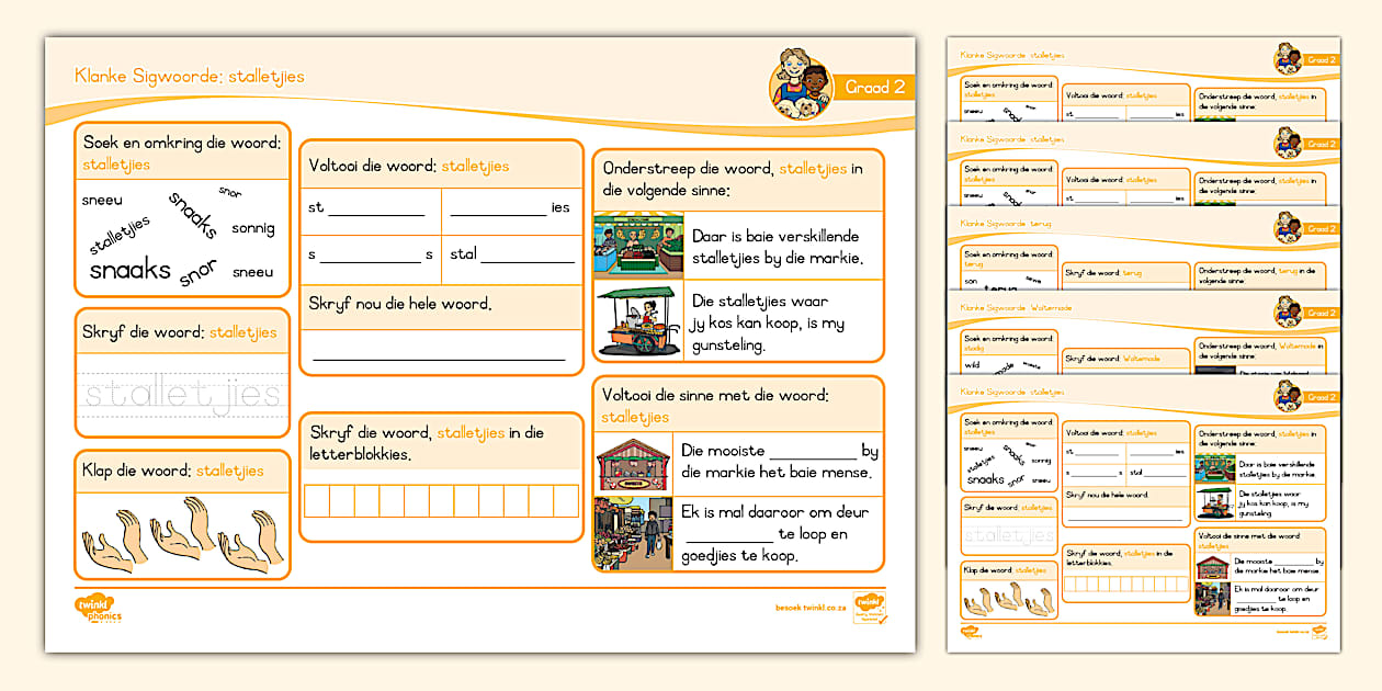 Graad 2 Klanke Sigwoorde Woorde wat met t/d Eindig - Twinkl