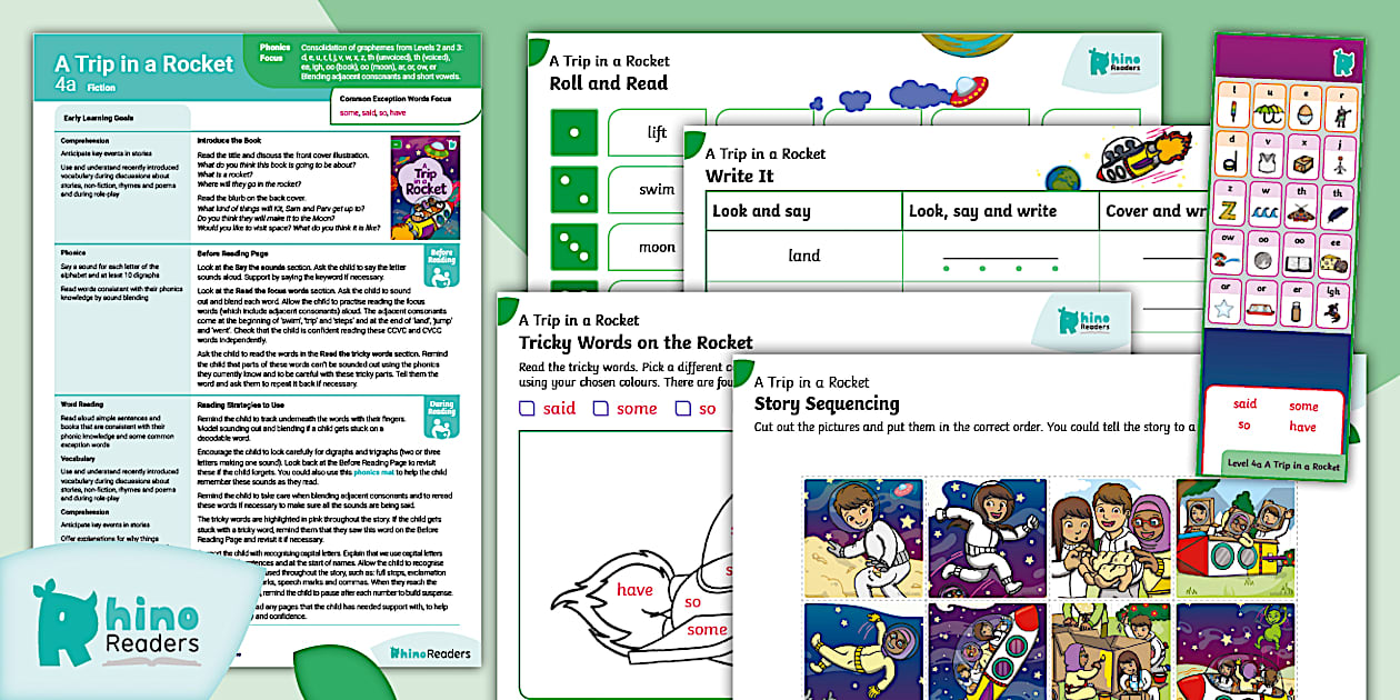 4a A Trip in a Rocket: Resource Pack - Twinkl Rhino Readers