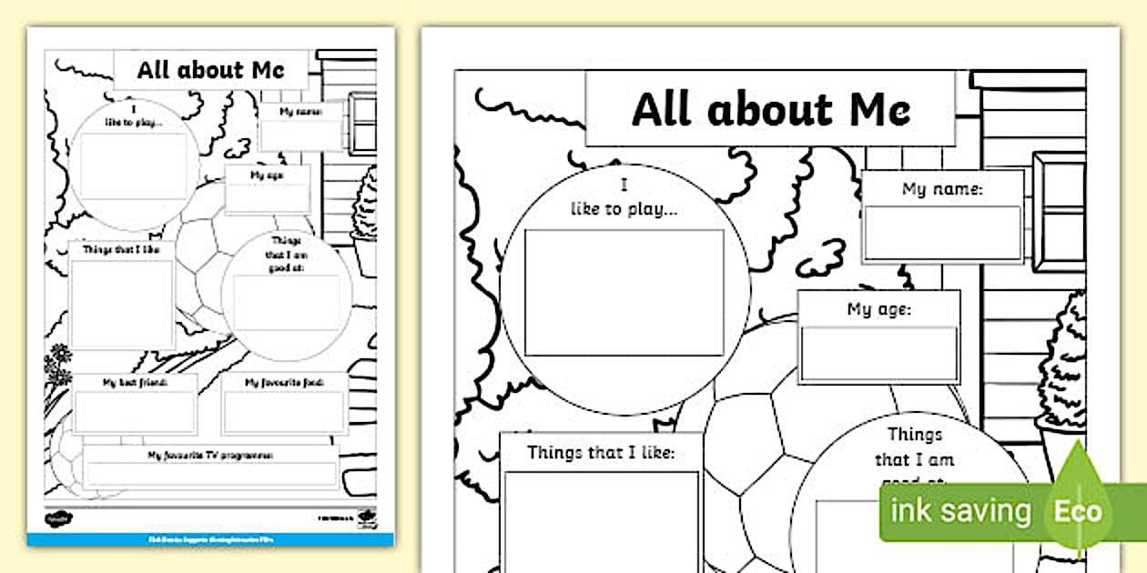 Interactive PDF: All About Me Football Worksheet - Twinkl
