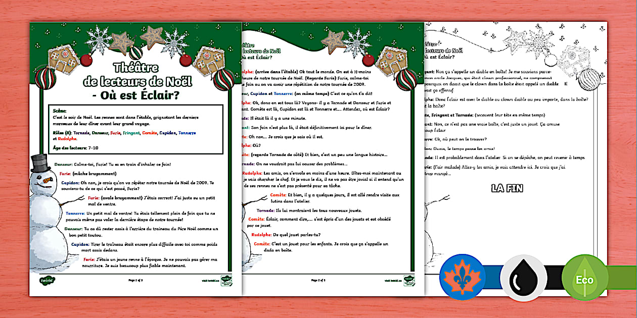 Christmas Readers' Theatre - Where's Blitzen? French