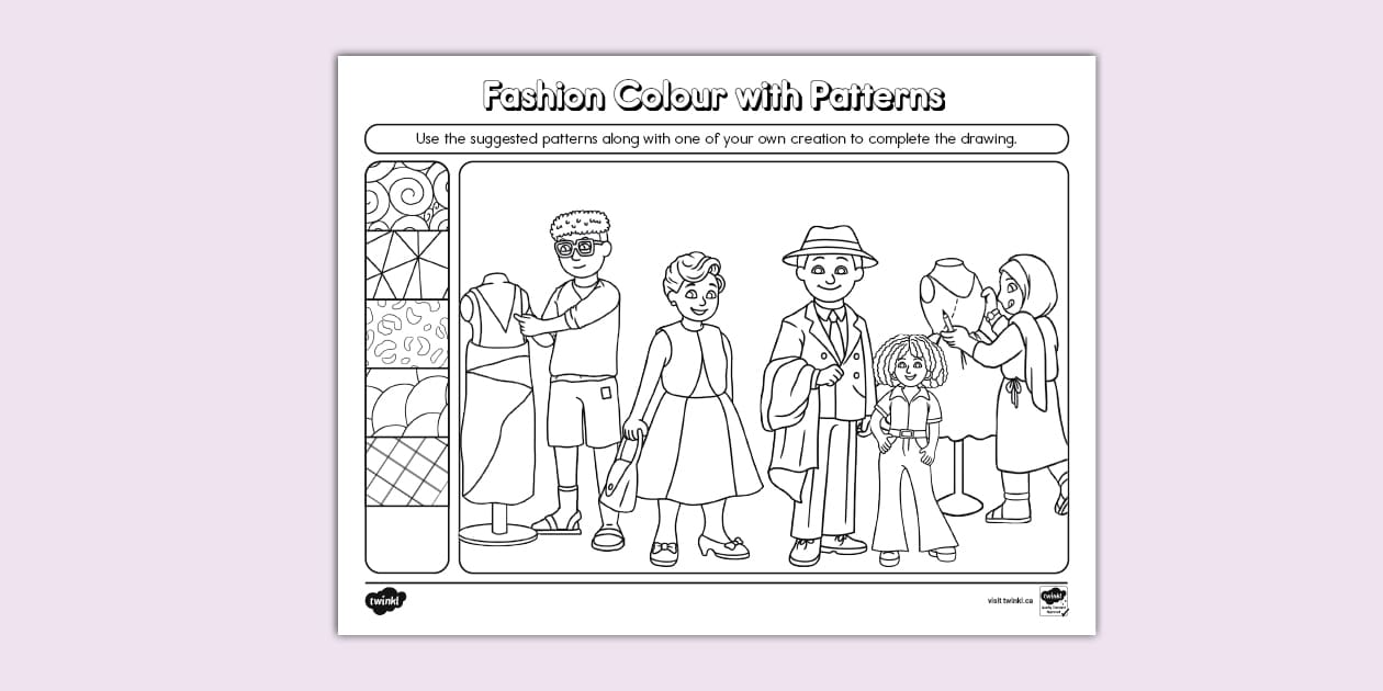 * NEW * Fashion Colour with Patterns Activity - Twinkl