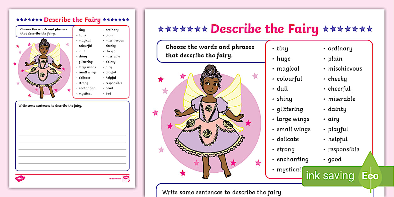 Describe the Fairy Writing Activity,fairy writing - Twinkl