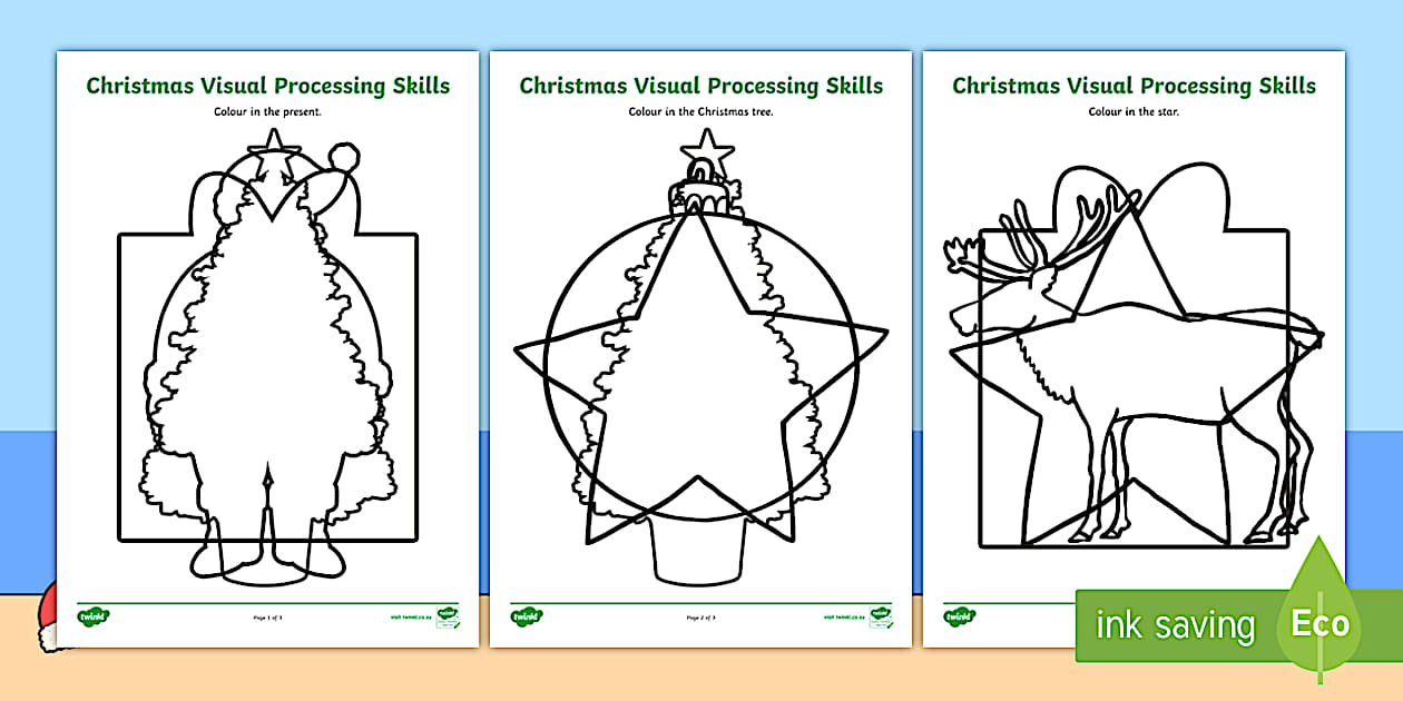 Christmas Visual Processing Skills Worksheet / Worksheets