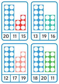 Number Shapes 11-20 Place Value Peg Matching Game