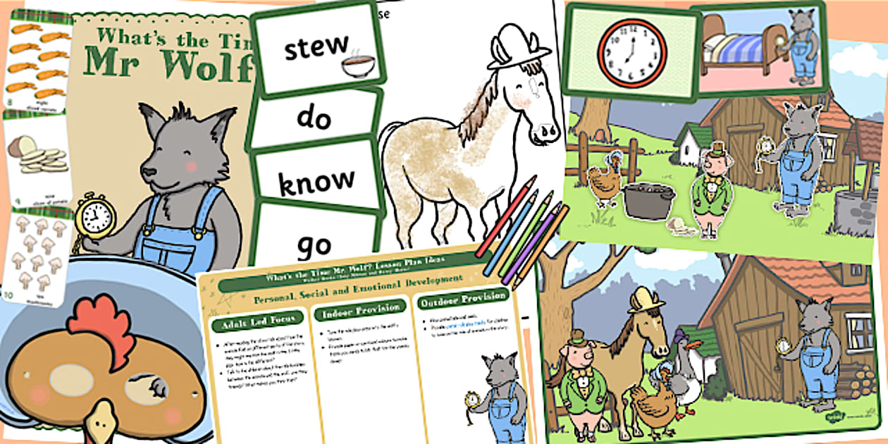 Lesson Plan Pack to Support Teaching on What's The Time, Mr Wolf?