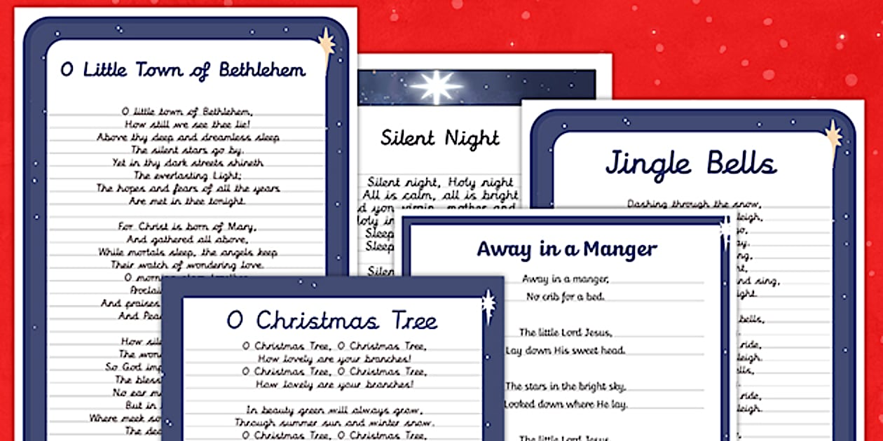 Precursive Christmas Carol Handwriting Practice Activity Pack