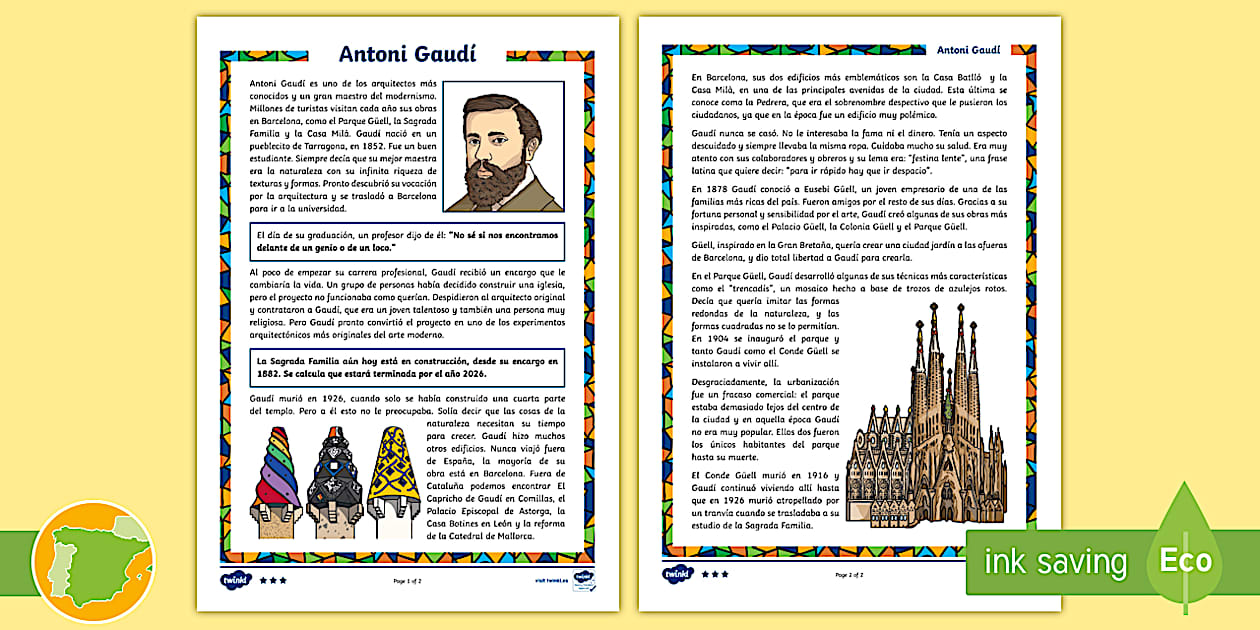 Higher Ability Comprensión lector de atención a la diversidad: Gaudí