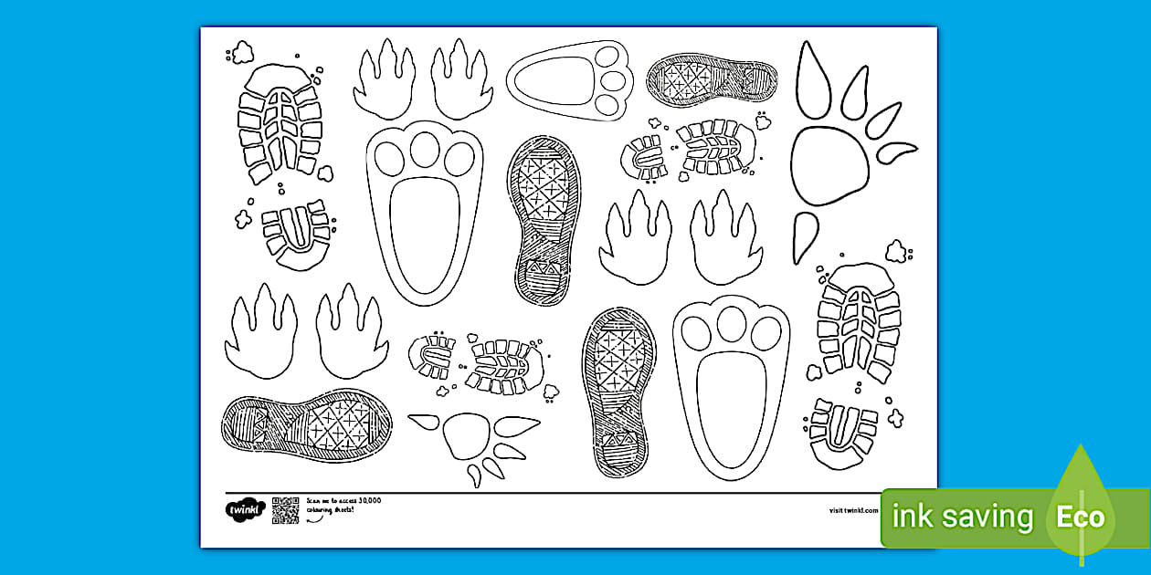 Footprint Doodle Colouring Page (creat de profesori)