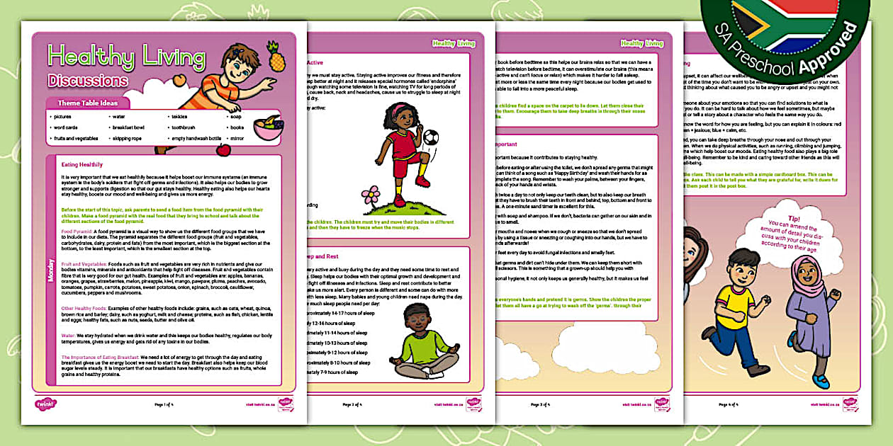 Healthy Living: Morning Ring Discussion Sheet (teacher made)