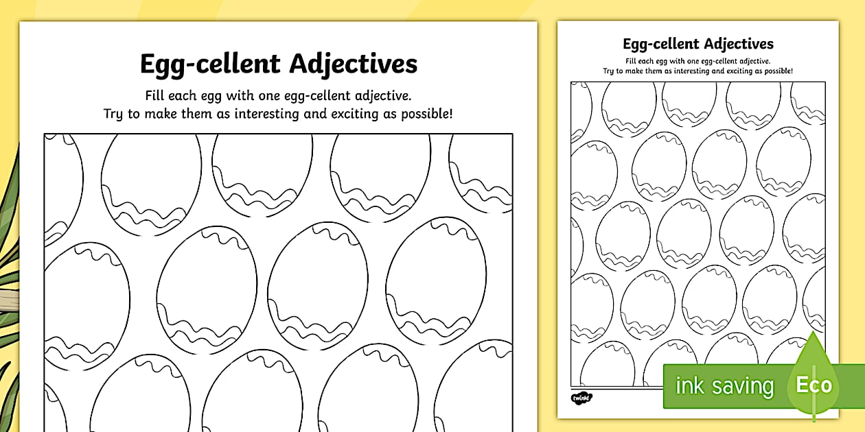 Egg-cellent Adjectives Worksheet / Worksheet (Teacher-Made)