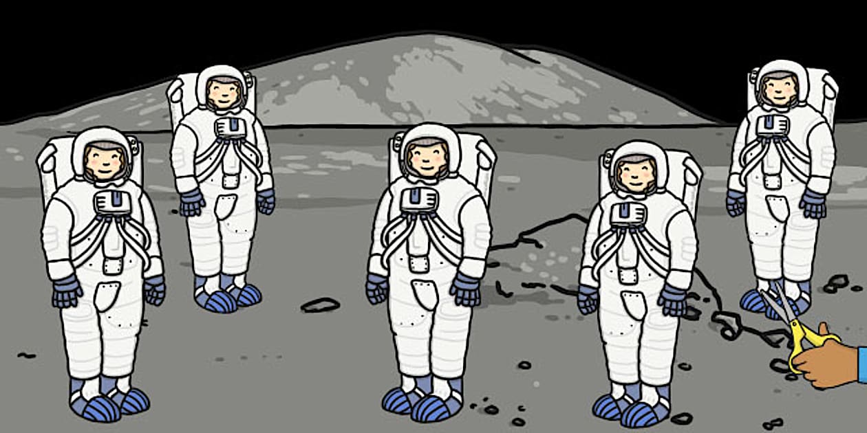 Five Little Astronauts Counting Song Cut Outs - Twinkl