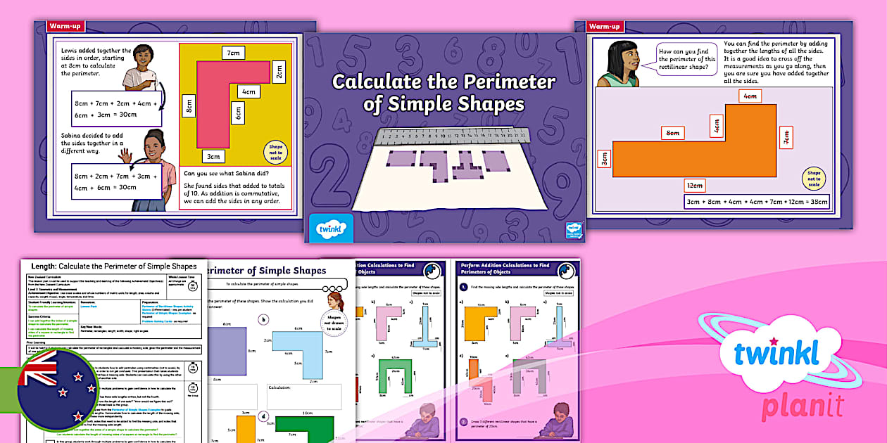 Level 3 Length: Perform Addition Calculations to Find Perimeter of Objects