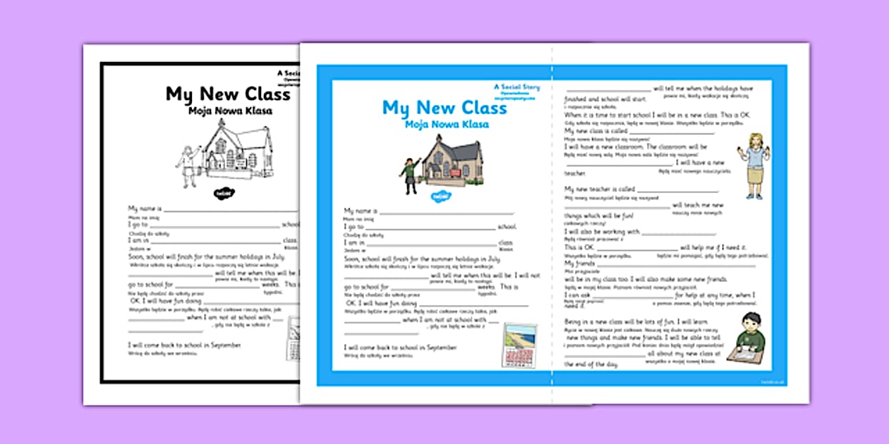 Black and White My New Class Social Situation Primary Polish Translation