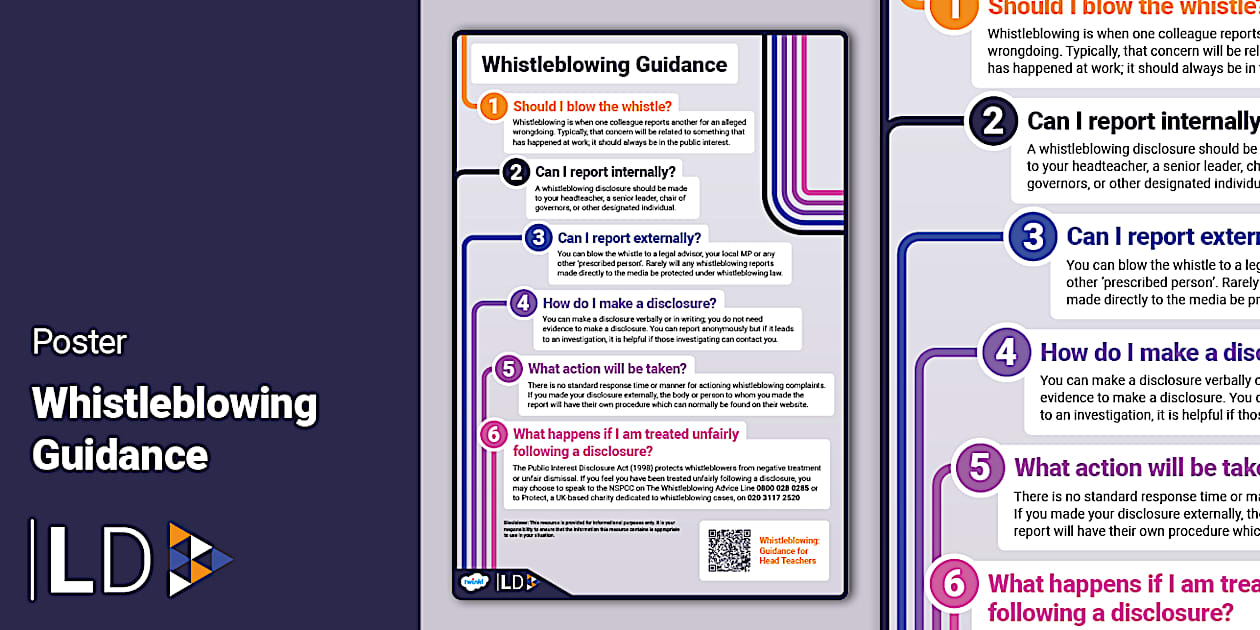 Whistleblowing Poster for Staff (professor feito) - Twinkl