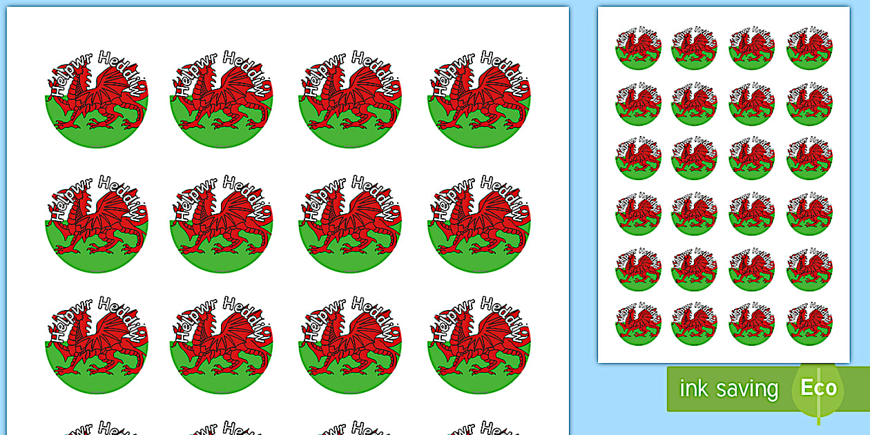 Helpwr Heddiw Welsh Dragon Badges (teacher made) - Twinkl