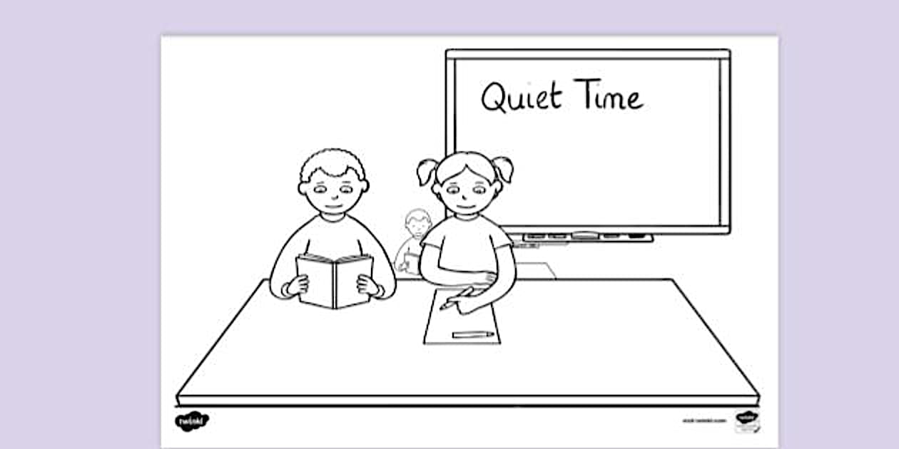 Children Being Quiet Eyes Open Colouring Sheets - Twinkl