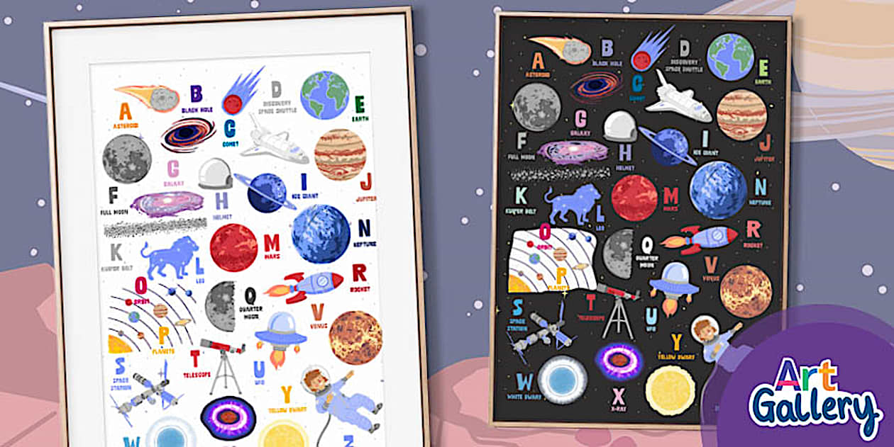 Space Alphabet Poster | Twinkl Art Gallery (teacher made)